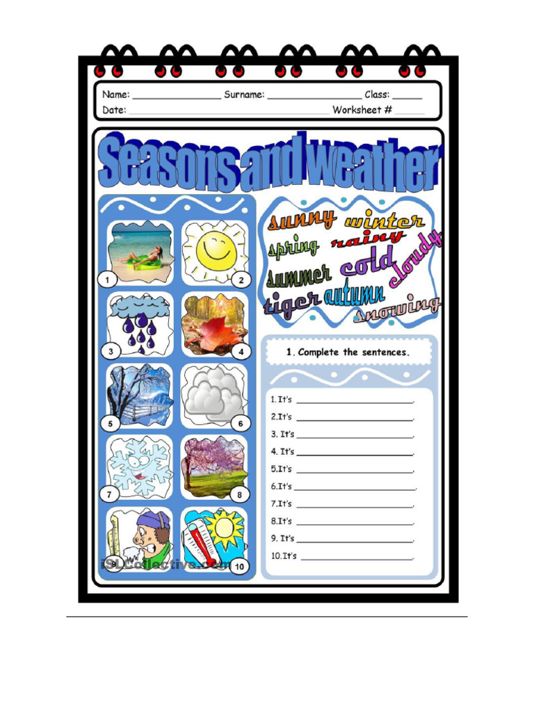 Worksheet Season Weather | PDF