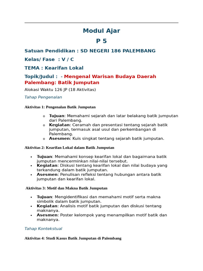 Modul Ajar p5 Pengimbasan | PDF