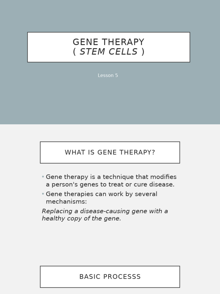 GENE-THERAPY-REPORT-PPT | PDF | Gene Therapy | Stem Cell