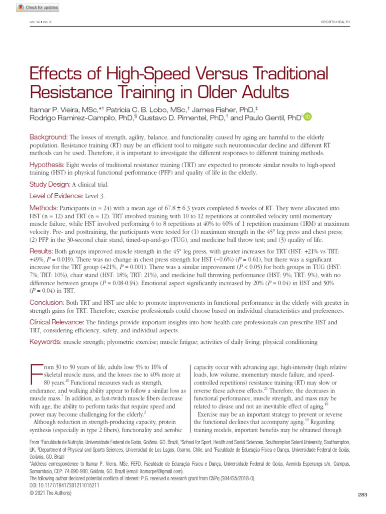 Vieira Et Al 2021 Effects of High Speed Versus Traditional Resistance ...