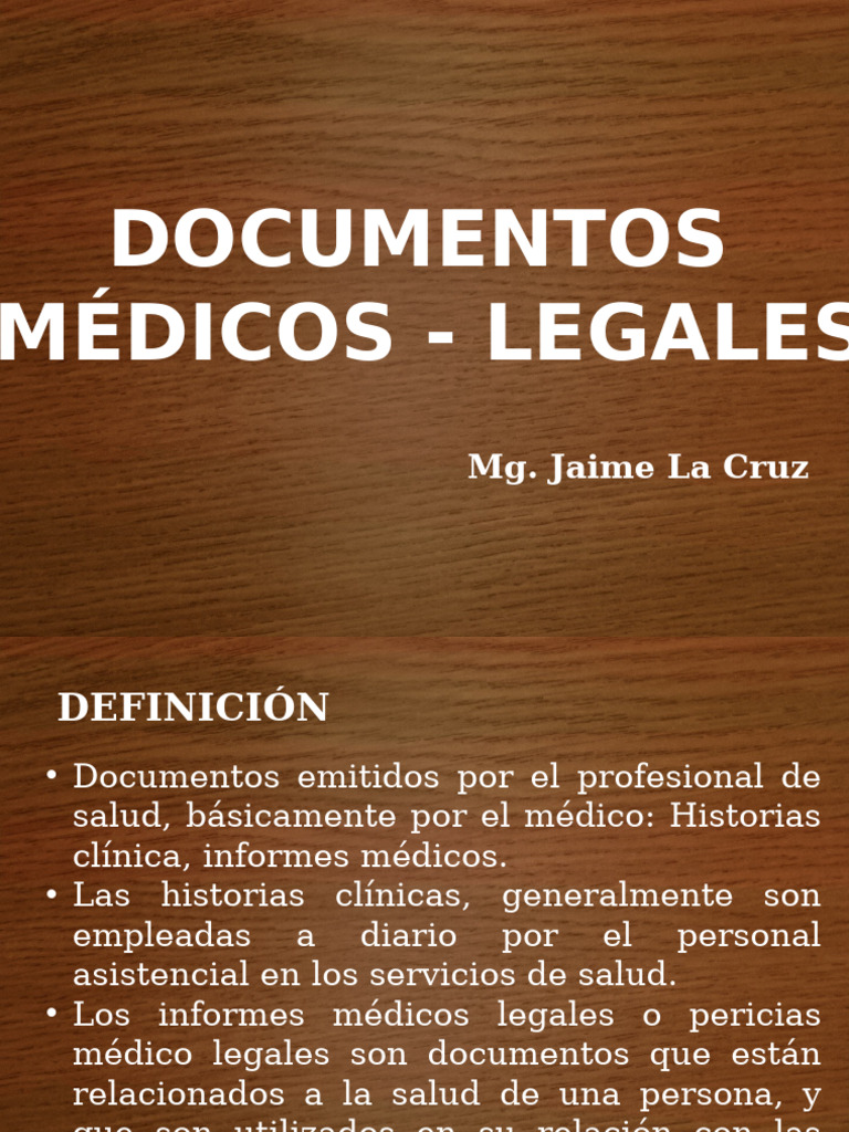 Tema 2 Documentos Medicos Forenses | PDF | Historial médico | Consentimiento informado