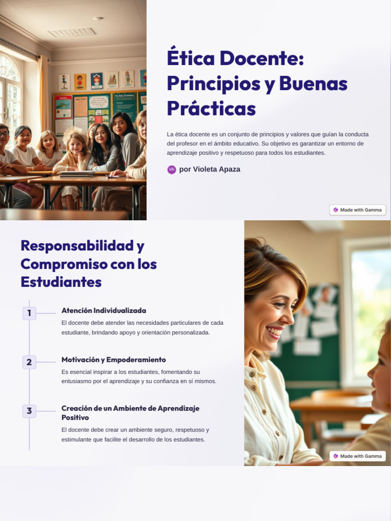 Etica Docente Principios y Buenas Practicas | PDF | Maestros | Aprendizaje