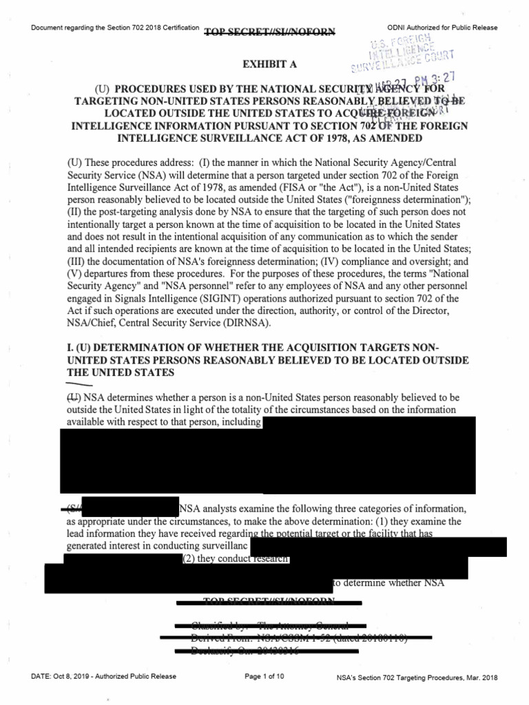 2018 Cert NSA Targeting 27mar18 | PDF | National Security Agency ...