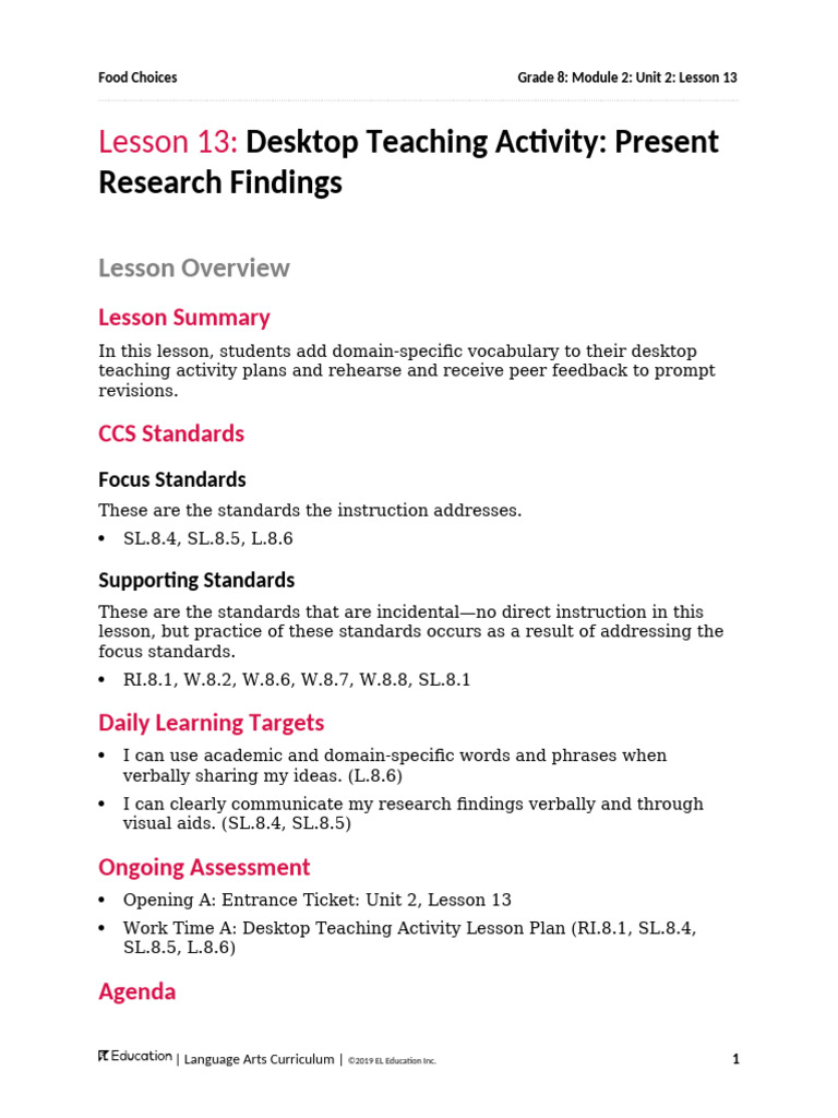 G8M2U2L13-ModuleLessons | PDF | Vocabulary | Lesson Plan