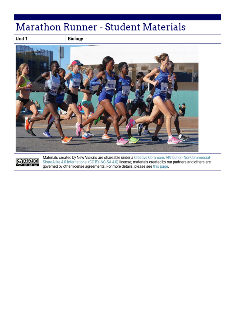 Biology Unit on Marathon Runner Health | PDF