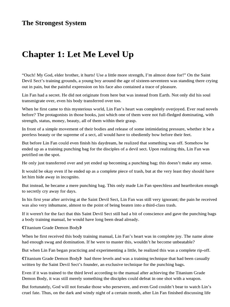 The Strongest System Chapter 1 - 10 TESTE | PDF