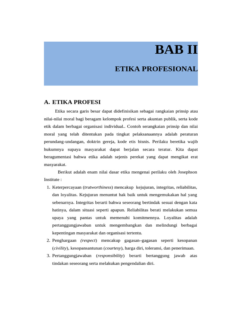 Etika Profesional dalam Akuntansi | PDF