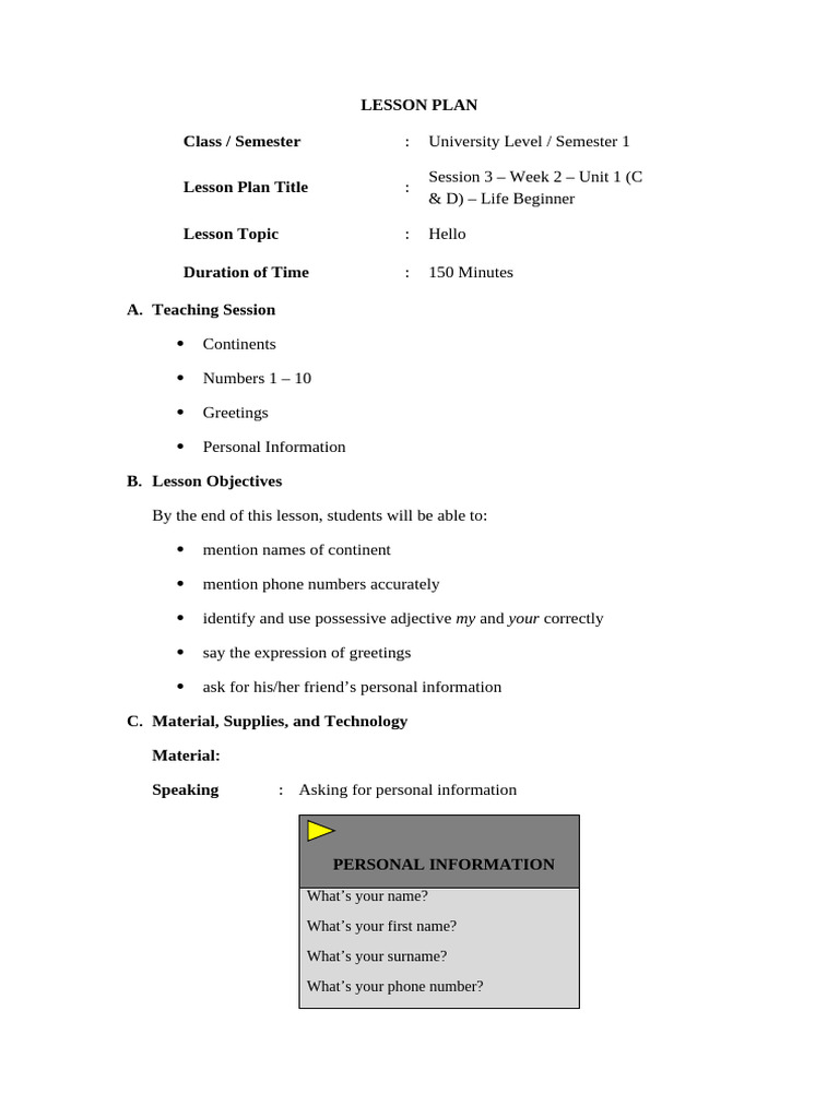 Lesson Plan 2 | PDF | English Language | Linguistics