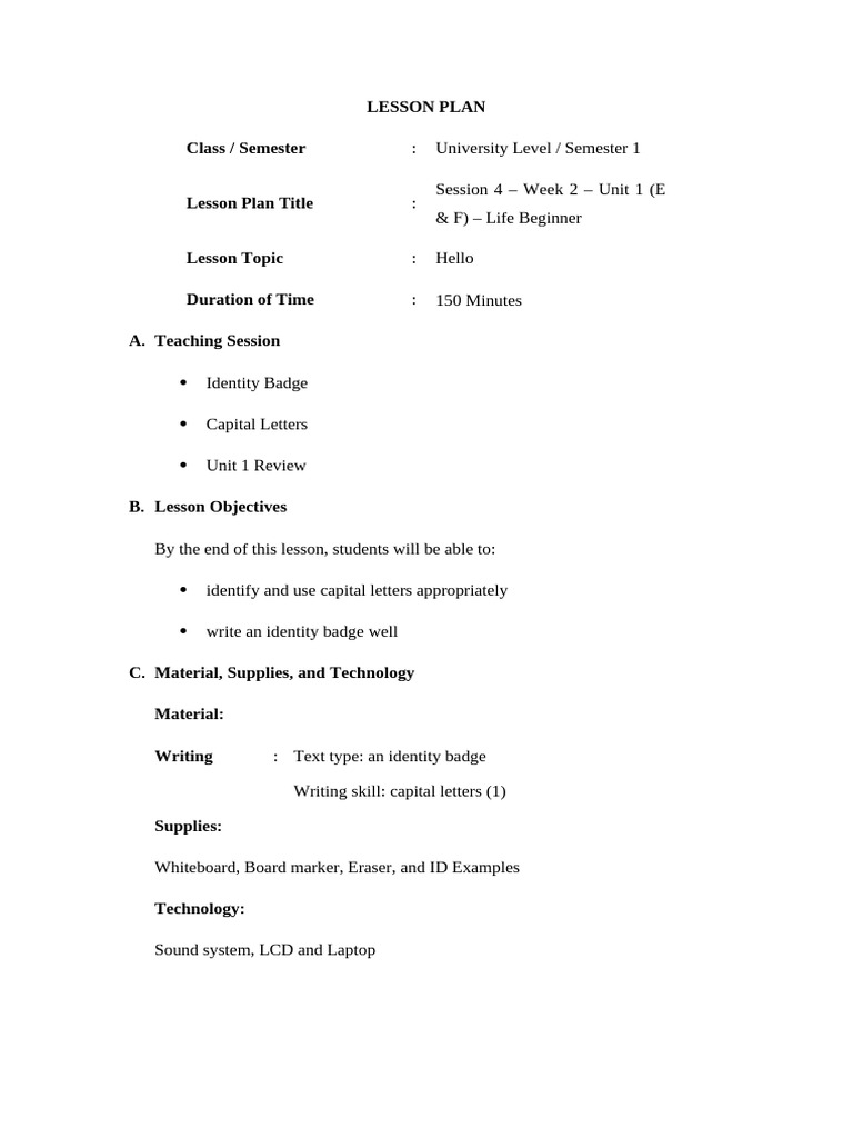 Lesson Plan 3 | PDF | Behavior Modification | Cognition