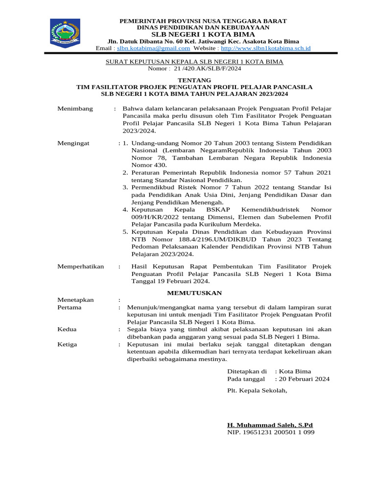 SK TIM Fasilitator P5 | PDF