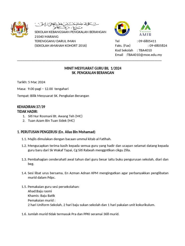 Minit Mesy Guru 1 2024 | PDF