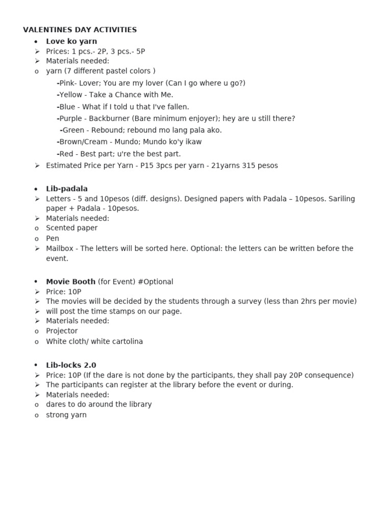 Valentines Day Activity | PDF