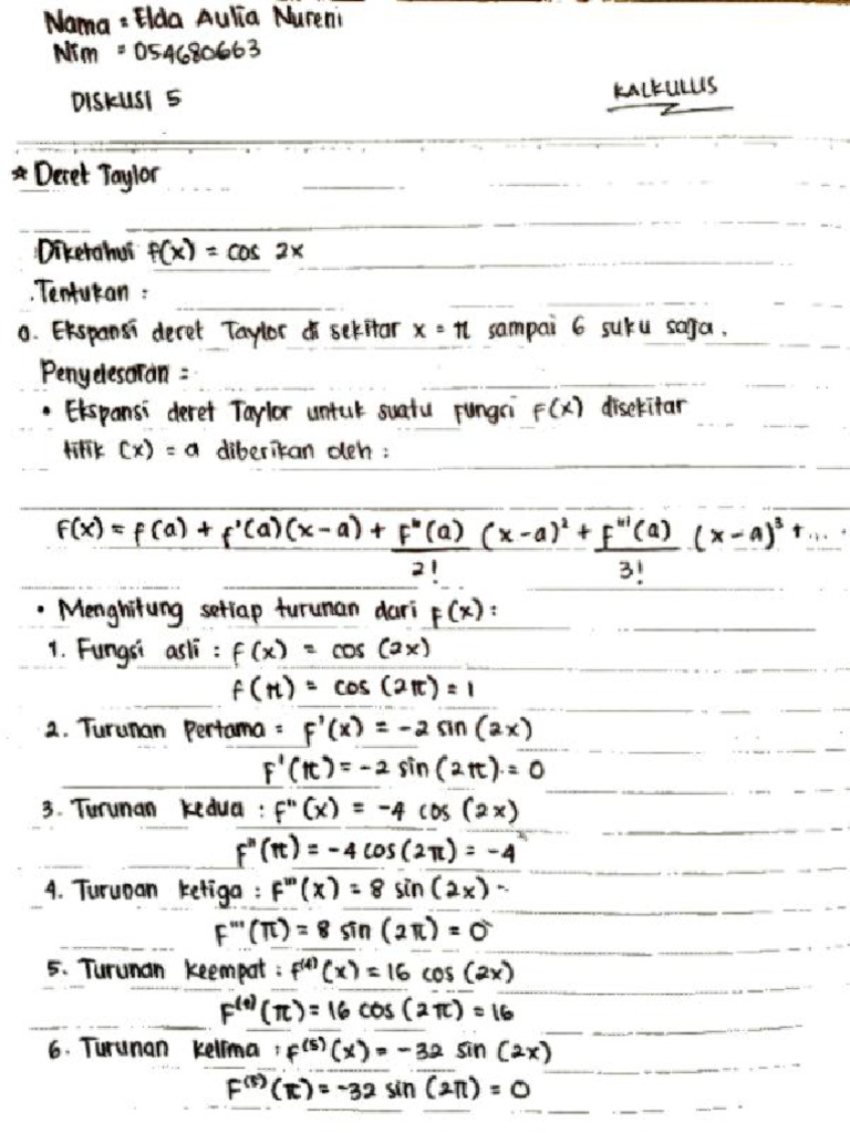 Diskusi 5 Deret Taylor | PDF