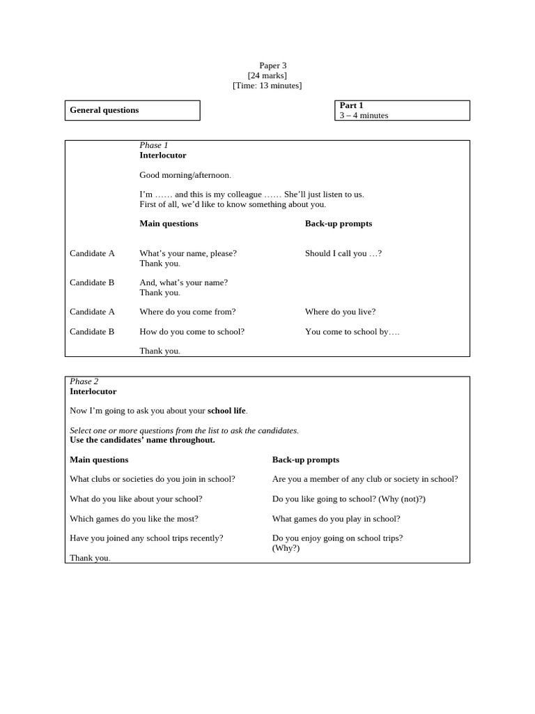 Set 6 Speaking Trial Spm 2024 | PDF | Human Communication