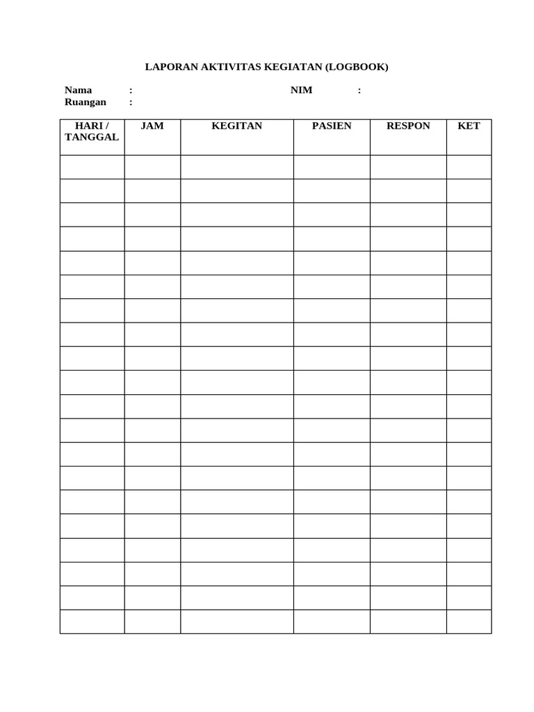 Laporan Aktivitas Kegiatan (Logbook) | PDF