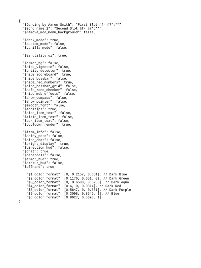 Global Variables - Json | PDF