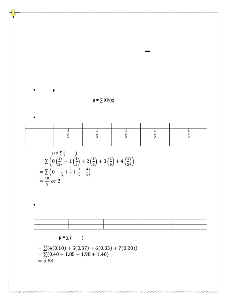 Concept Note 01 | PDF | Mean | Random Variable