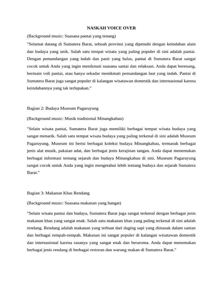 Naskah Voice Over | PDF
