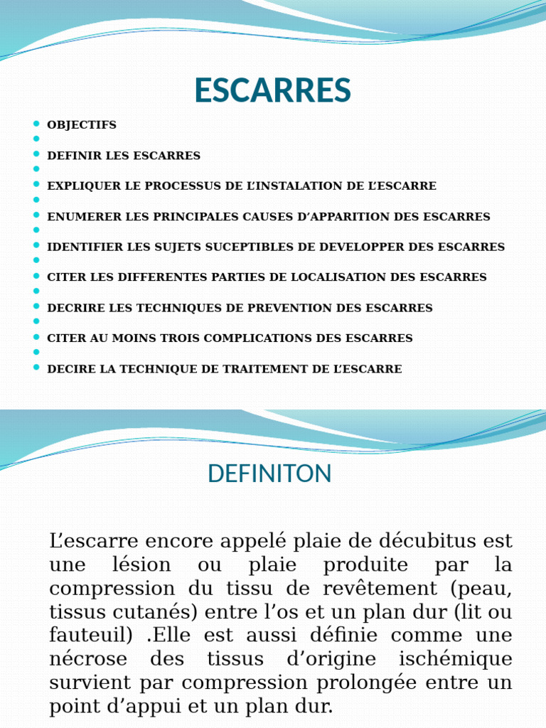 Prévention et traitement des escarres | PDF | Spécialités médicales ...