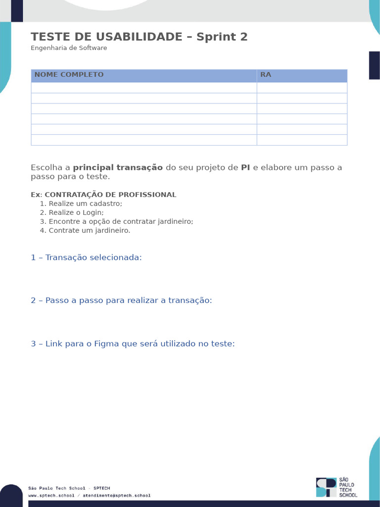 Engenharia de Software - Teste de Usabilidade | PDF