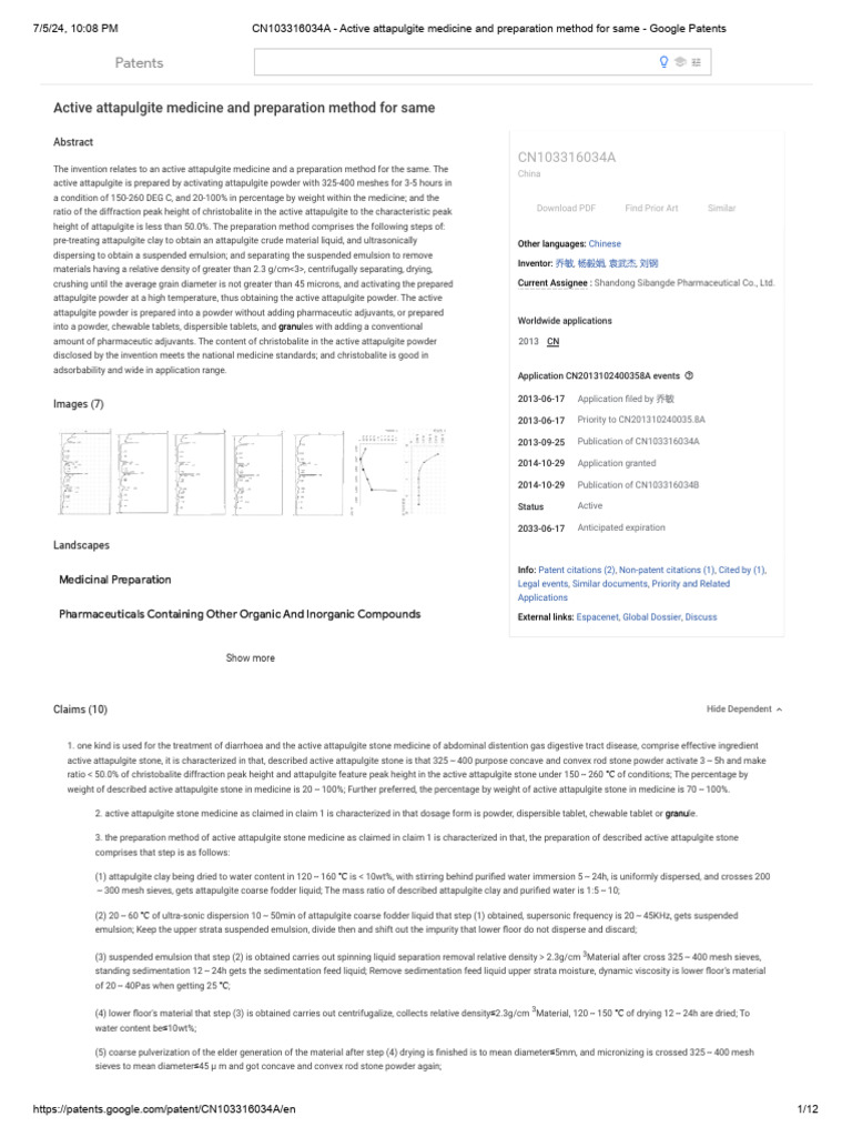 Active Attapulgite Medicine Guide | PDF | Diarrhea | Tablet (Pharmacy)