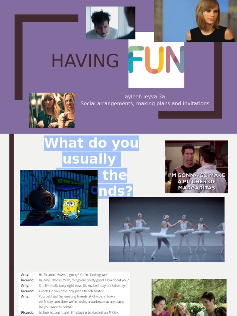 Level 1 Unit 9 Having Fun | PDF