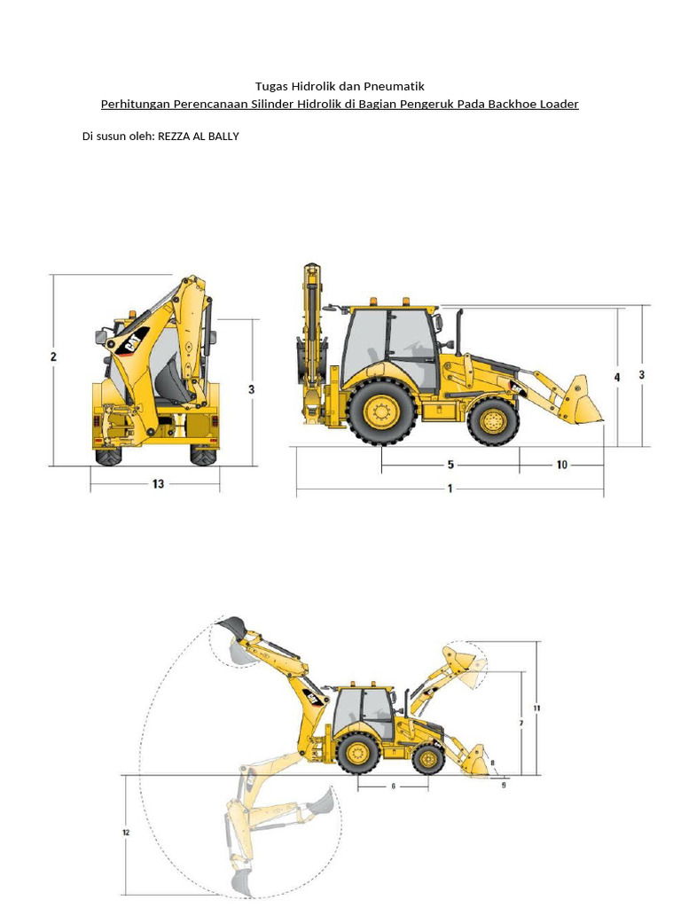 Tugas Hidrolik Dan Pneumatik (Backhoe Loader) | PDF