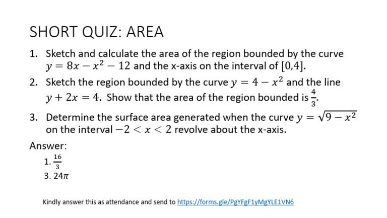 Short Quiz Area | PDF