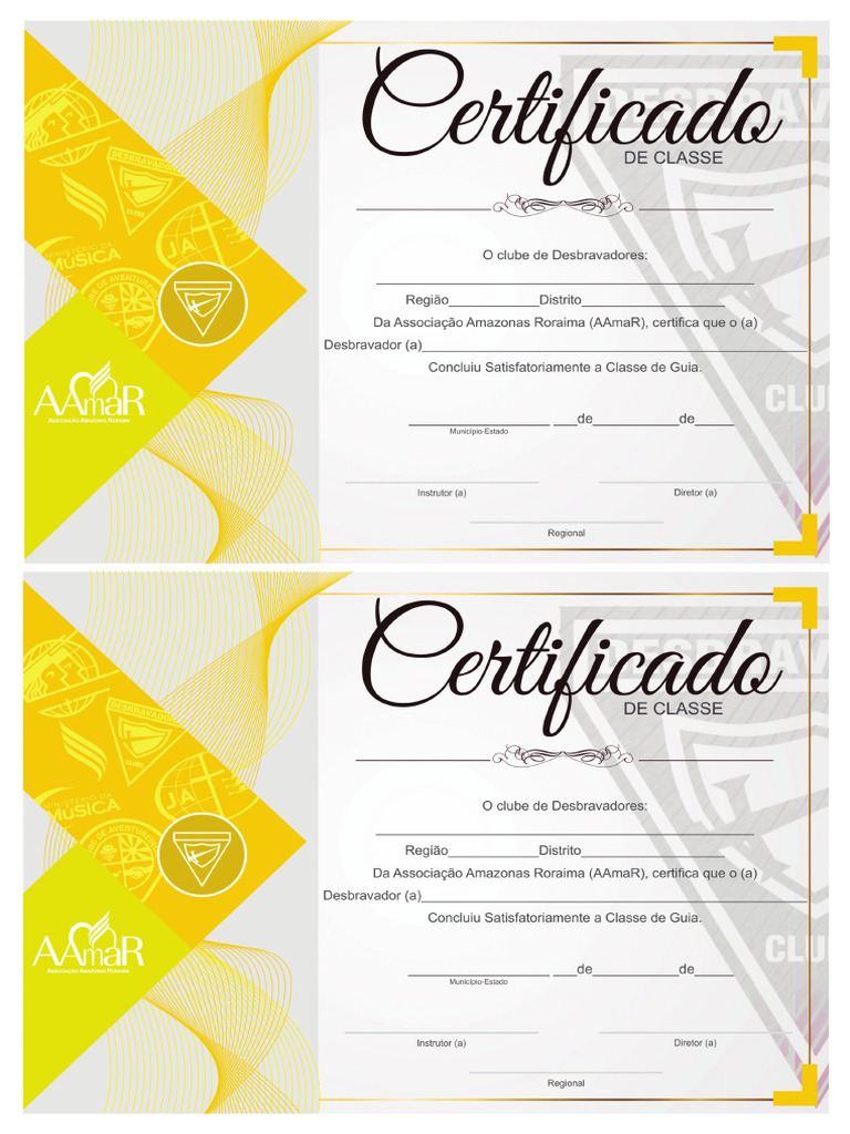 Certificado Classe de Guia | PDF