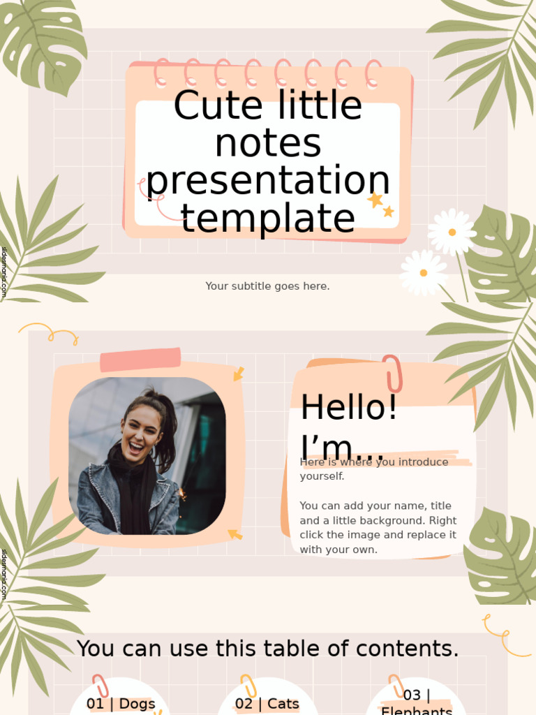 Cute Little Notes SlidesMania | PDF