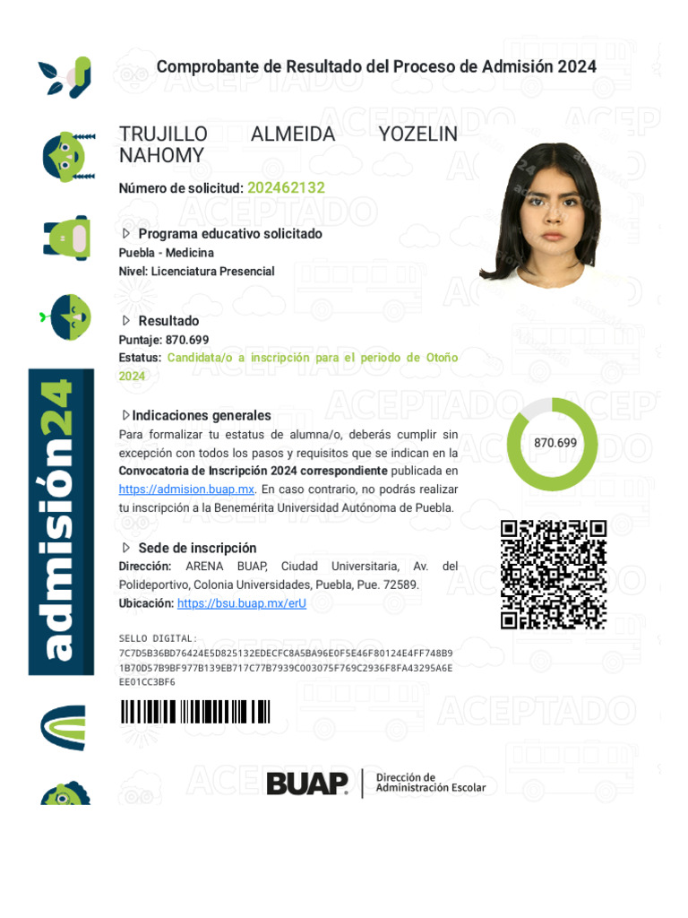 Admisión 2024 - BUAP | PDF