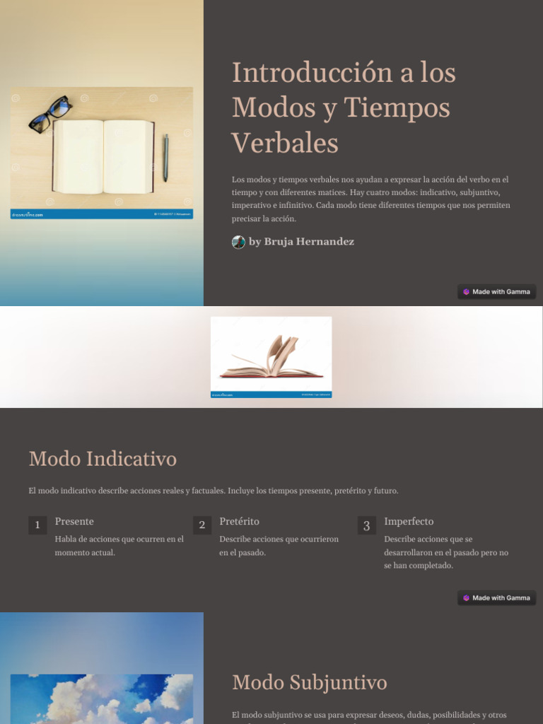 Introduccion A Los Modos y Tiempos Verbales | PDF | Verbo | Conjugación ...