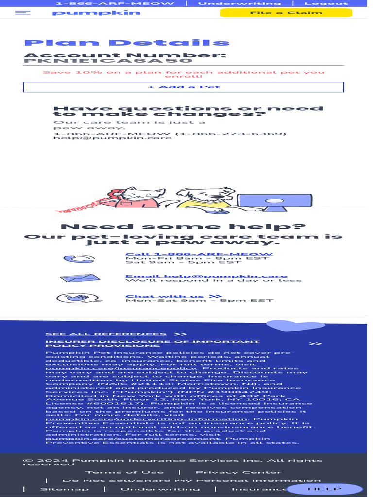 Pumpkin Pet Insurance Plan Details | PDF