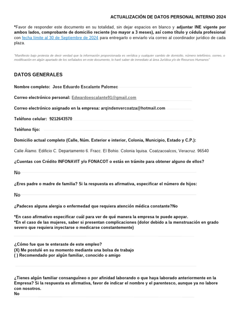 Actualizacion de Datos Personal Interno 2024 Eduardo (1) (1) | PDF