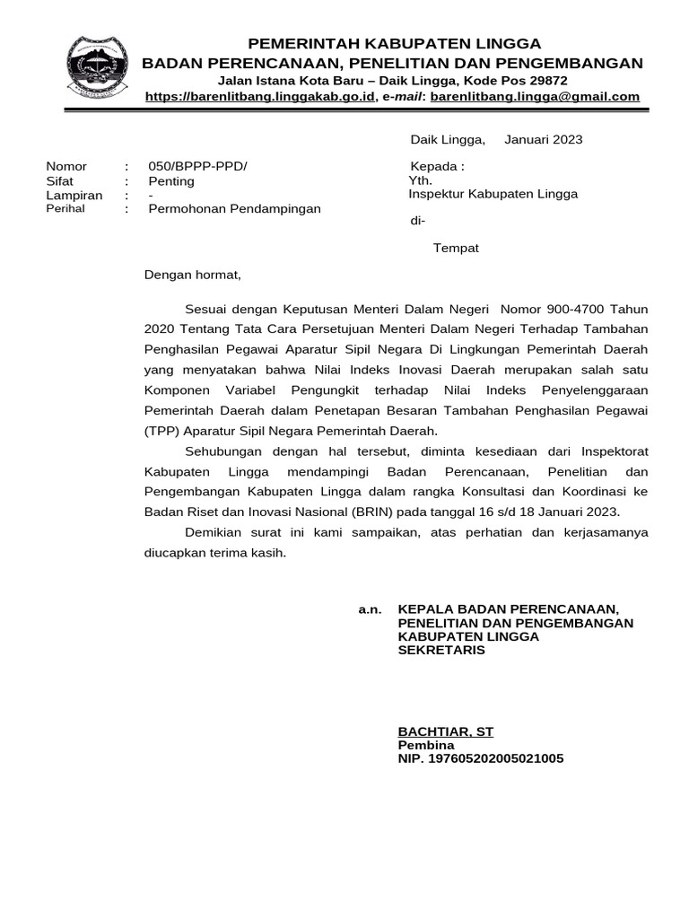 Surat Permintaan Pendampingan | PDF