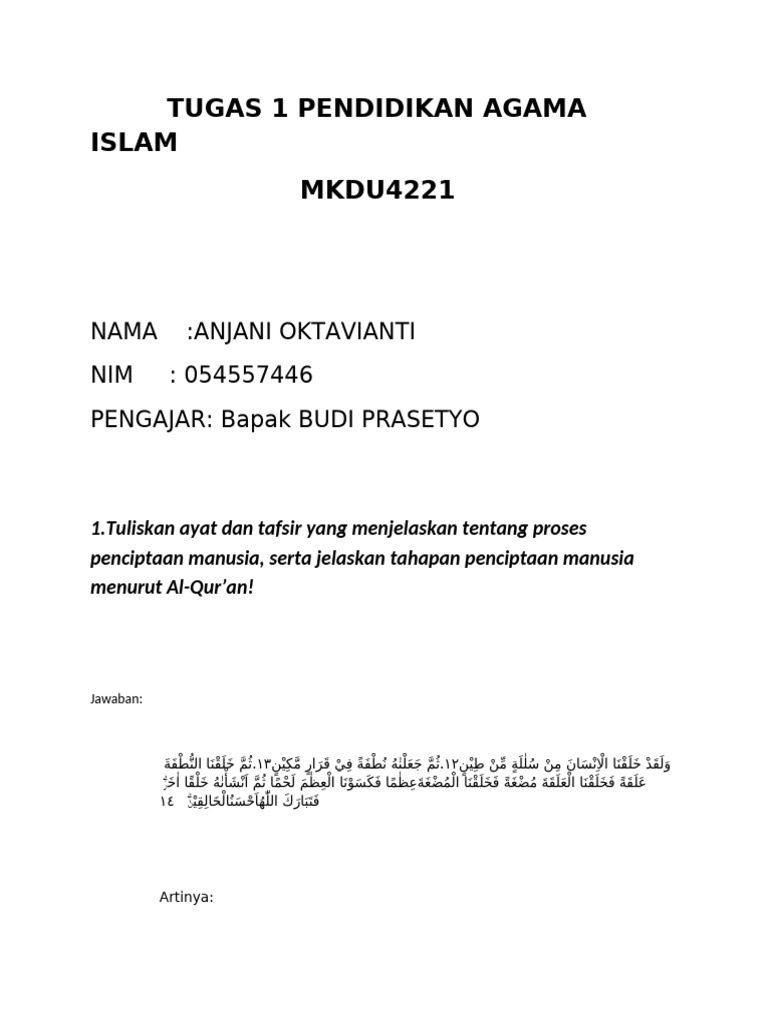 Tugas Pendidikan Agama Islam | PDF