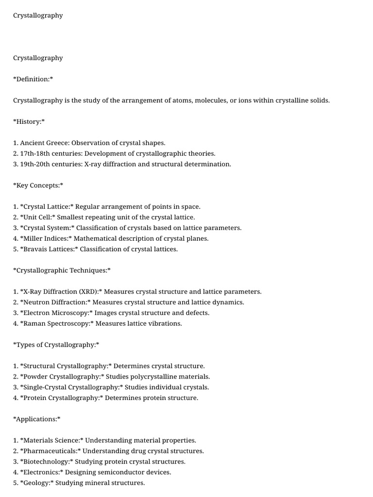 Crystallography | PDF
