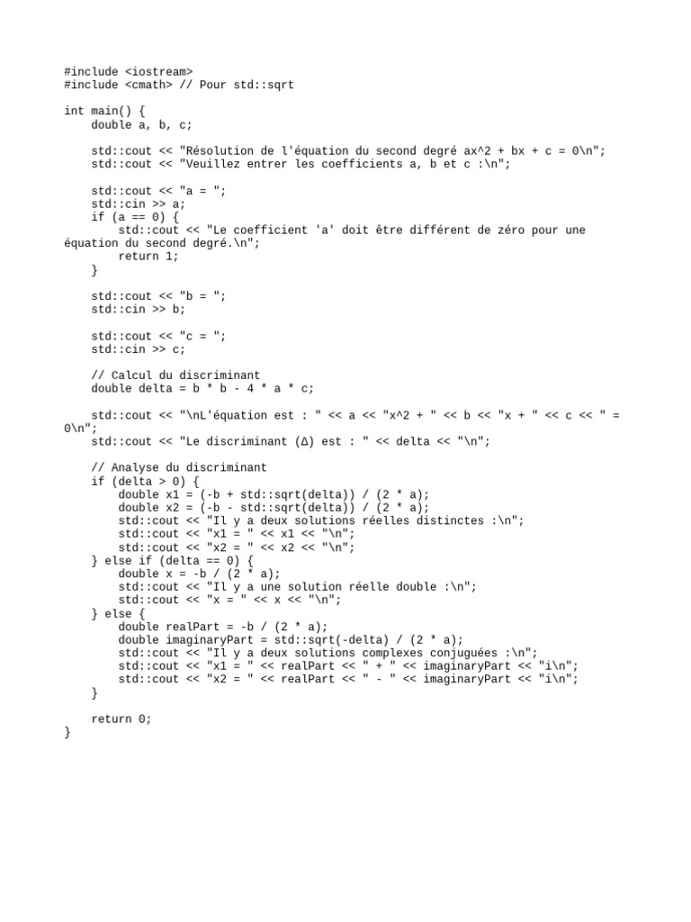 Equation 2nd Degre | PDF