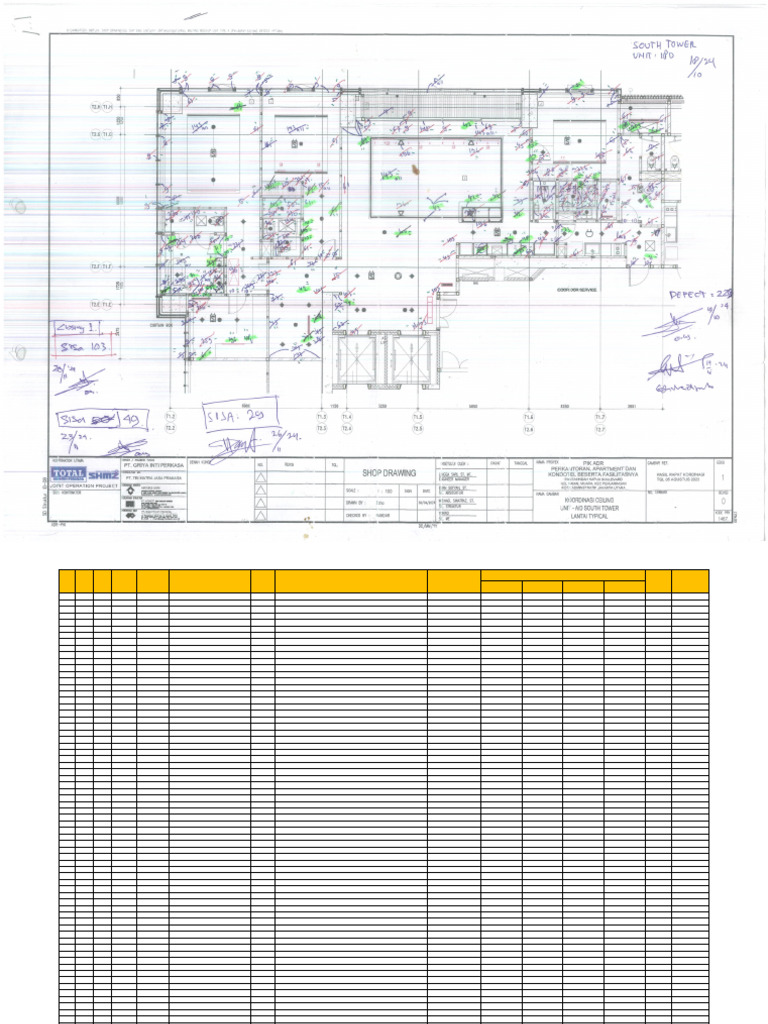 Closing Defct & Item Defect South Tower S-18d.26.11.24 | PDF | Room