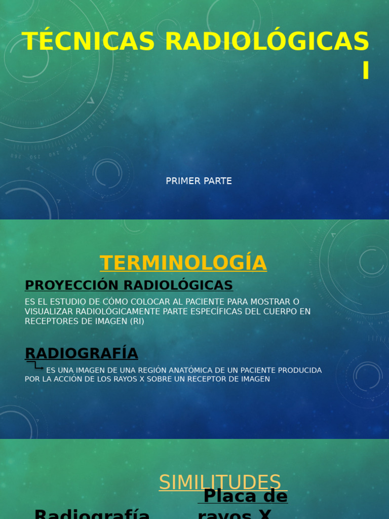 Técnicas Radiológicas I | PDF | Rayo X | Términos anatómicos de ubicación