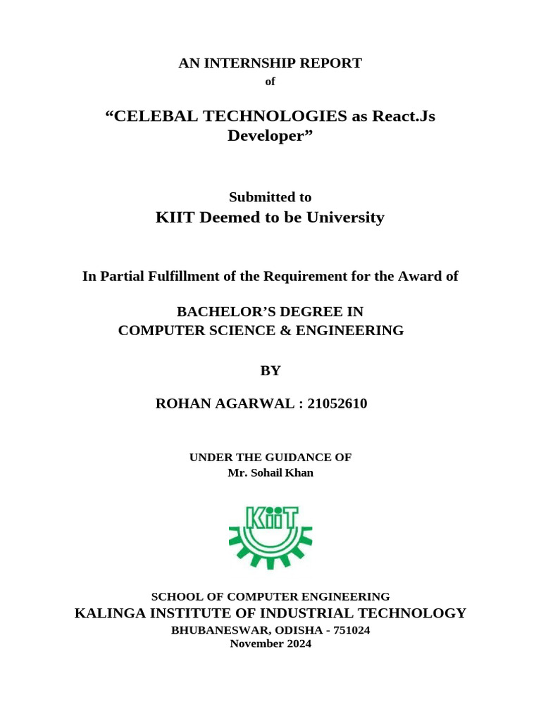 InternshipReport PracticalTraining | PDF | Usability | Systems Architecture