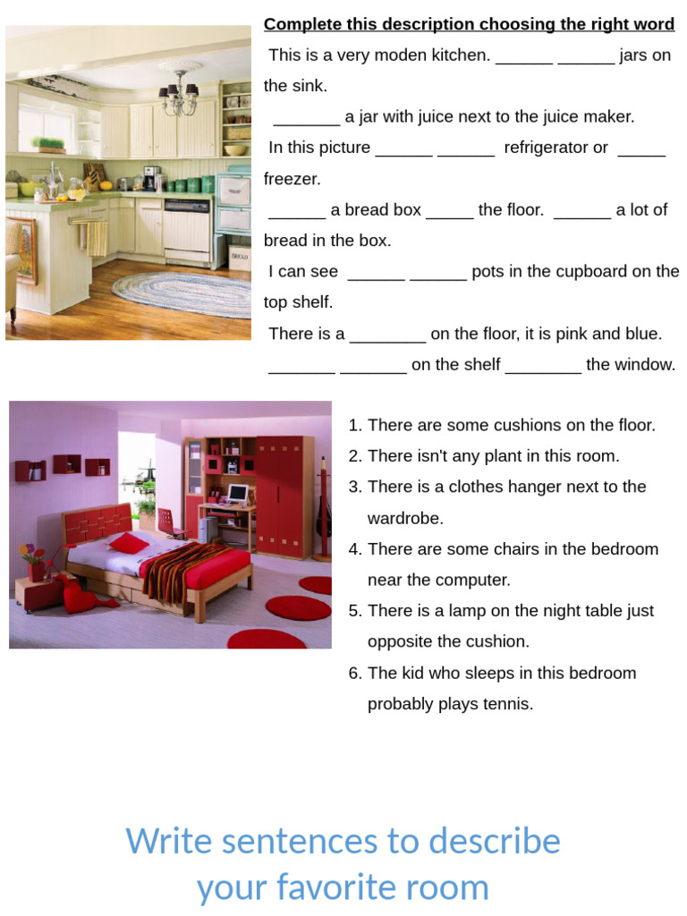 Describe a Room | PDF | Bedroom | Home