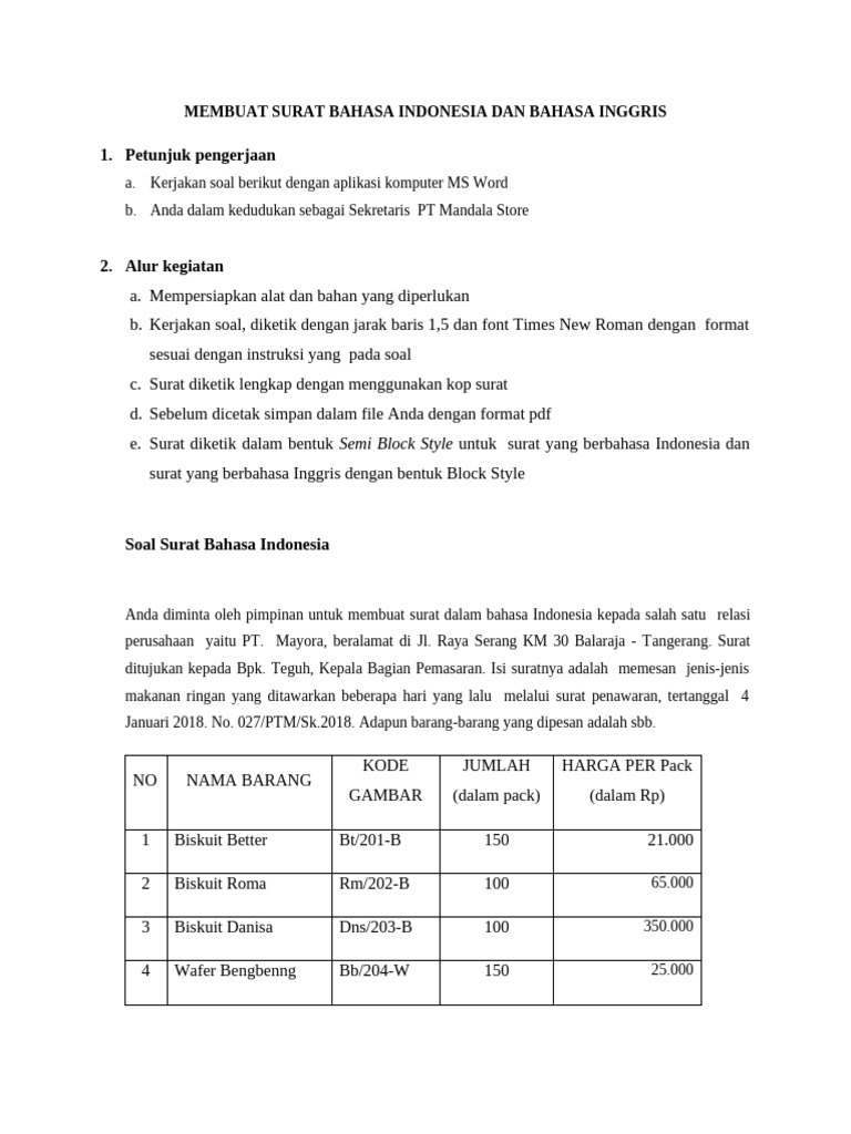 Panduan Membuat Surat Bisnis Bilingual | PDF