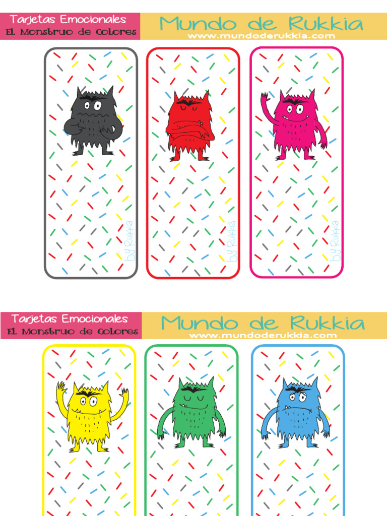 Tarjetas de Emociones Del Monstruo de Colores | PDF