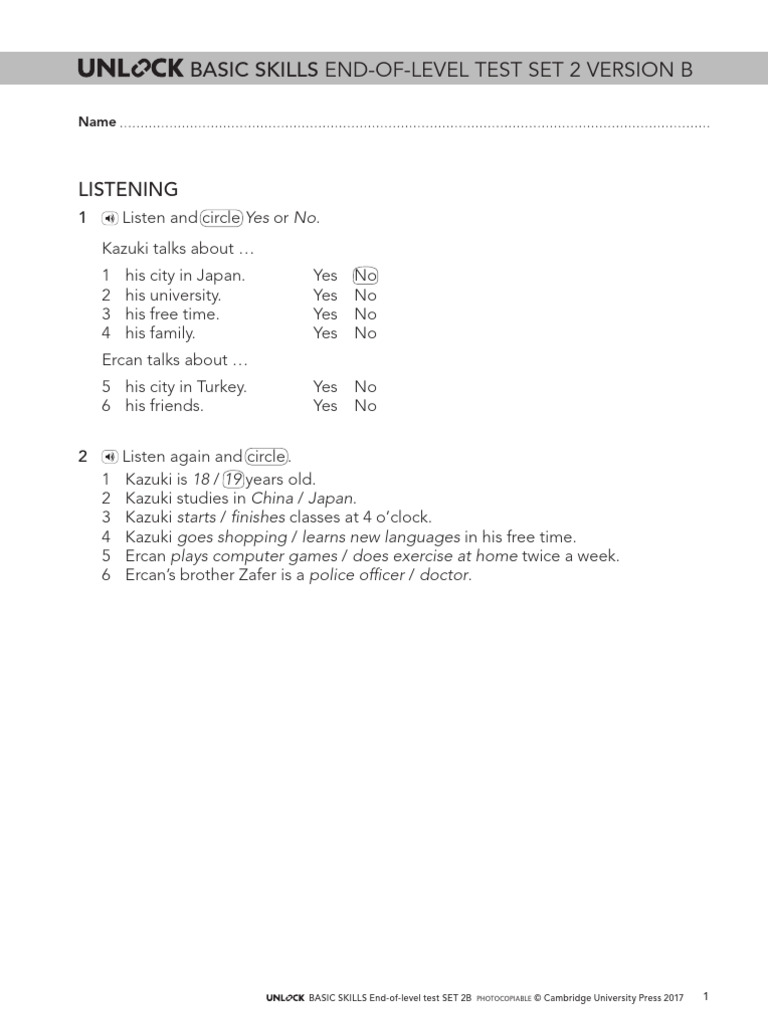 Basic Skills Test for Students | PDF