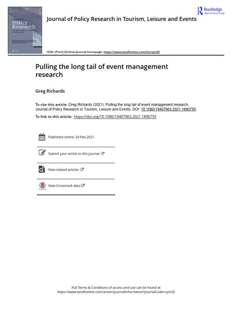 Pulling The Long Tail of Event Managemen | PDF | Open Access | Science