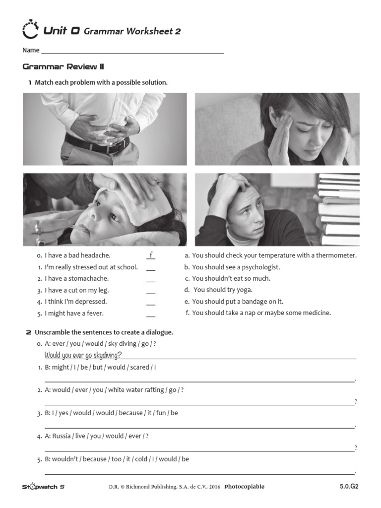 Stopwatch 5 Unit 0 Grammar 2 | PDF
