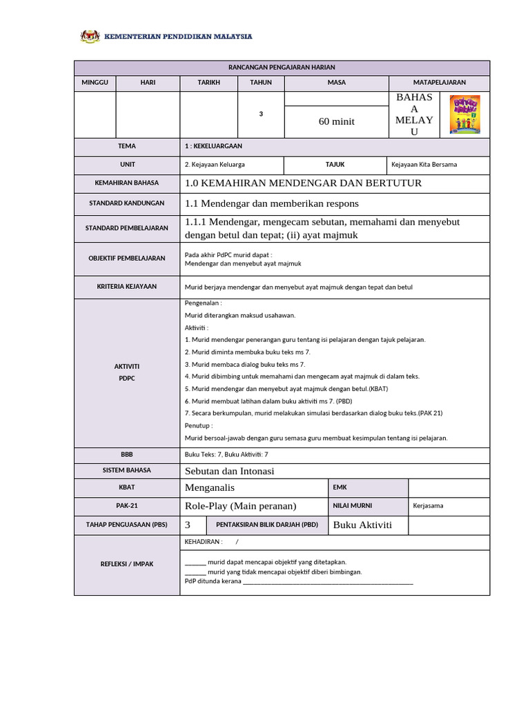 RPH BM THN 3 PDPC Unit 2 | PDF