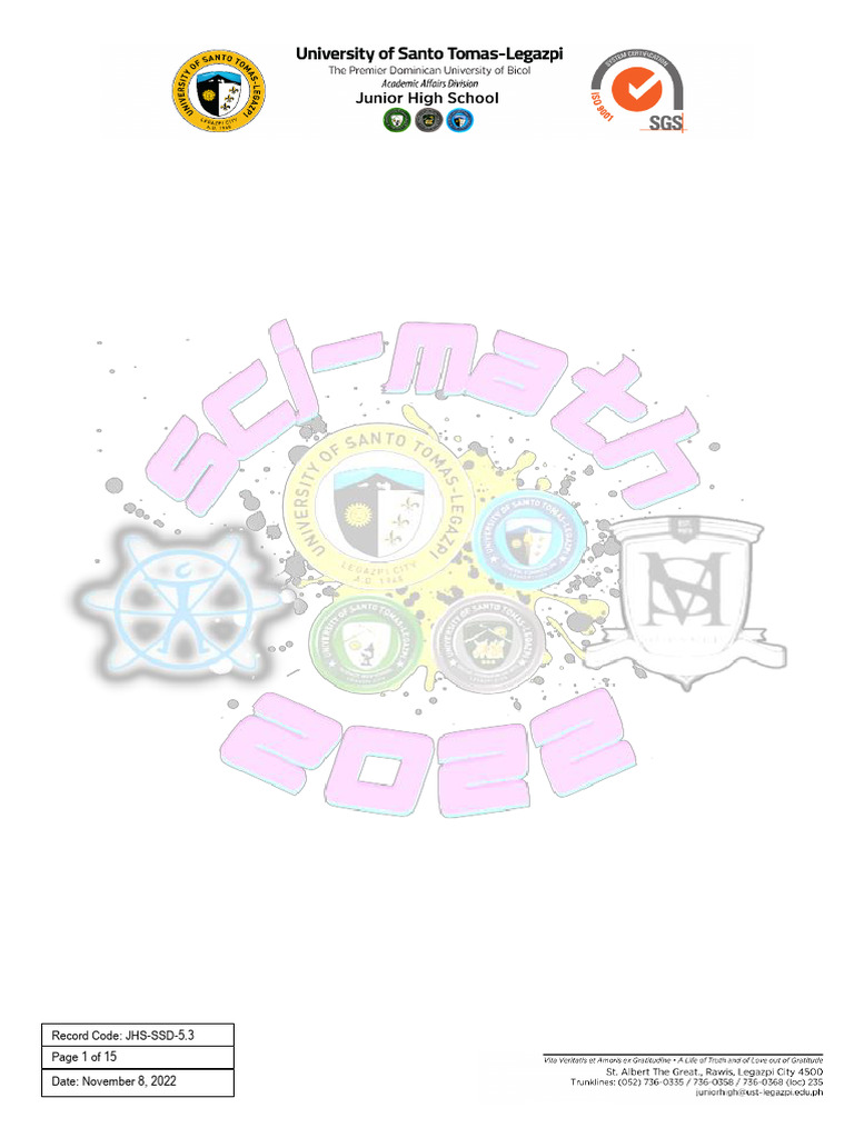 Sci Math Week Celebration Activities JHS | PDF