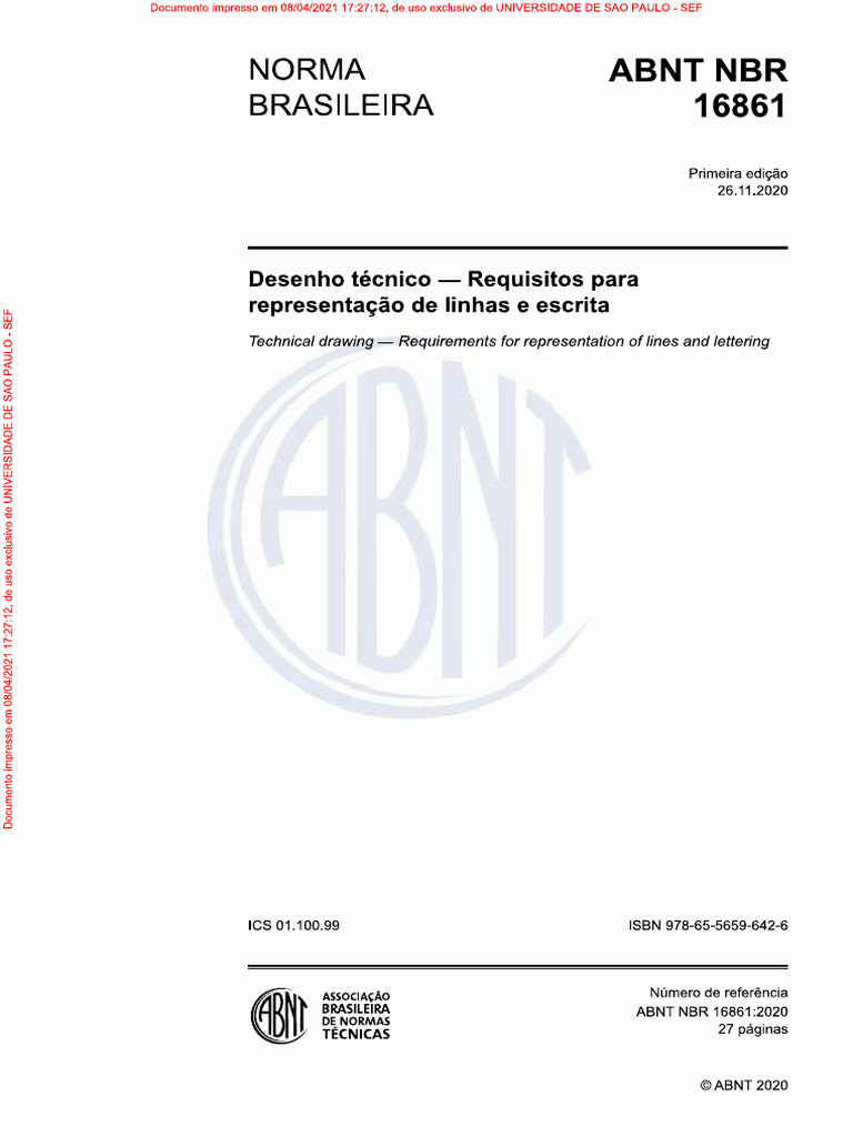 NBR - 16861 - 2020 - Desenho Técnico - Requisitos para Apresnetação de ...